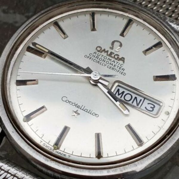 Vintage Omega Constellation Day Date With Omega Milanese Mesh Band, All ...