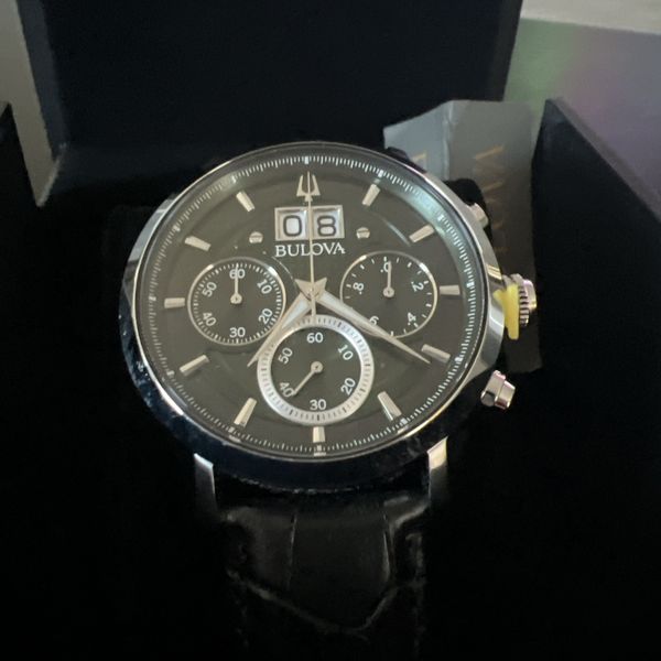 BULOVA CLASSIC BLACK SUTTON MENâ S AUTOMATIC WATCH NEW w/ TAGS 96B310 ...