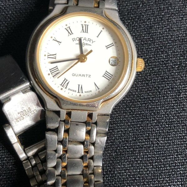 LADIES STAINLESS STEEL ROTARY QUARTZ WATCH WATER RESISTANT MODELE ...