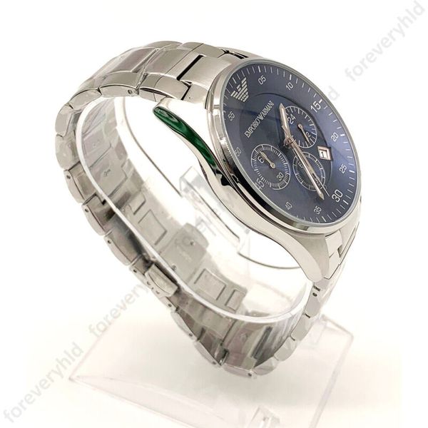 Emporio Armani AR5860 Blue Steel Chronograph Stainless Steel Men's ...