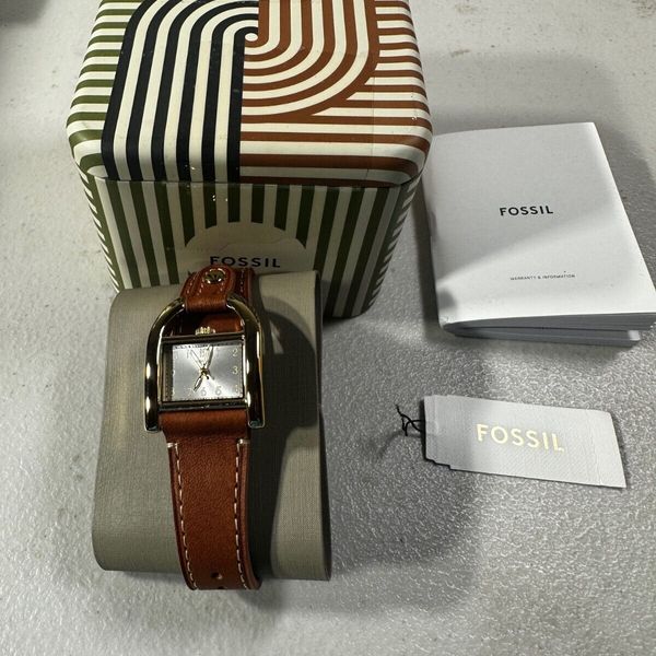 Fossil Women's Harwell Three-Hand Medium Brown Leather Watch (ES5264 ...