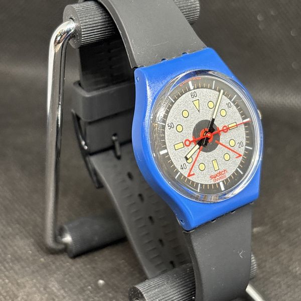 SWATCH -GS 103 - BACKSLASH (no day/date) - Silver Dial New Rubber Strap ...