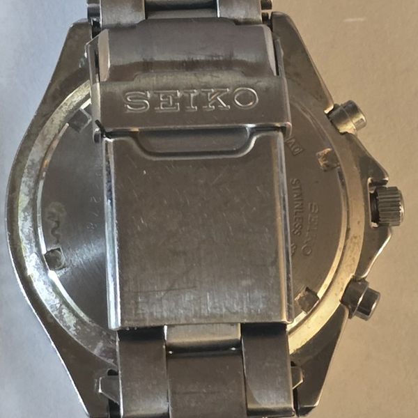 Seiko Flightmaster v657-8120 Chronograph Quartz Black Dial new battery ...