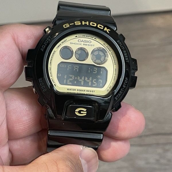Casio G-Shock DW-6900CB Model 1289 Black Gold Digital Resin Band ...