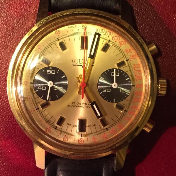 FS 1960's Vulcain Chronograph Valjoux 236 Column Wheel Movement Gold ...