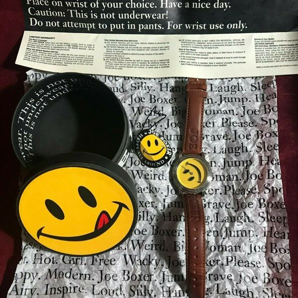 Vintage 1995 Joe Boxer Rotating Smiley Face Timex Wrist Watch with Box ...