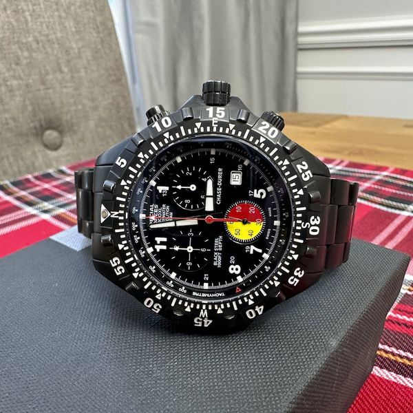 [$750 USD] Chase Durer 1000XL UDT Chronograph Swiss Made Black Steel ...
