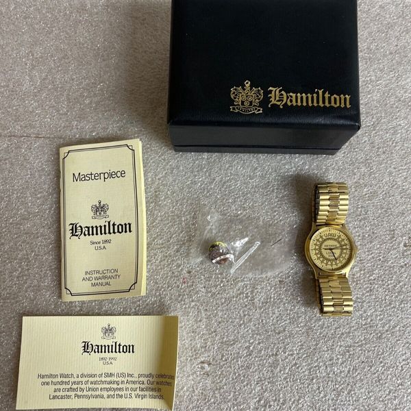 VINTAGE Hamilton 9812 UAW Local 2000 Retiree Watch and Pin ...