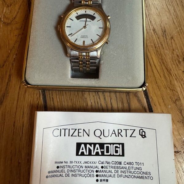 Vintage Citizen Quartz Ana Digi Watch 30-7XXX 1993 VG Condition ...