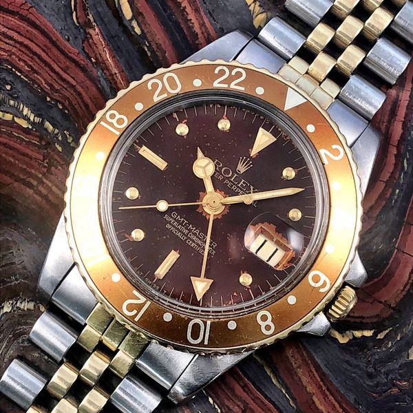 FS: Rolex GMT Master ref 16753 Root Beer w/ Ring of Fire Dial from 1979 ...
