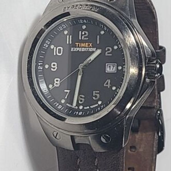 Timex Expedition Watch WR 100M Indiglo Men's Hiker Leather Watch New ...