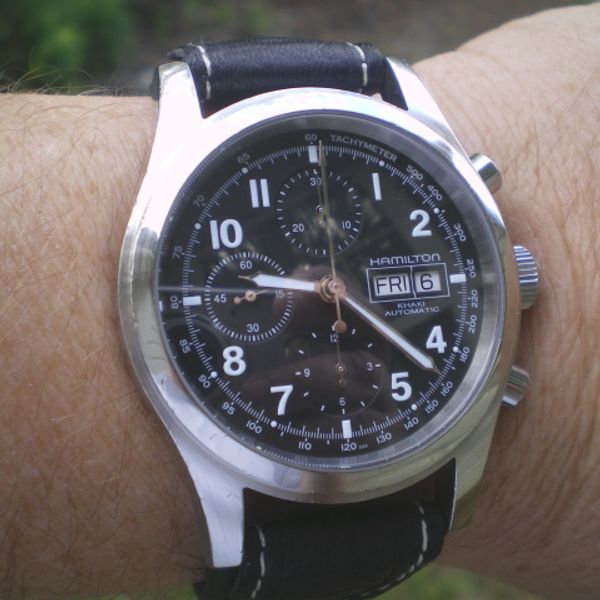 SOLD!!! Hamilton Khaki Automatic Chronograph 42mm black dial - $295 ...