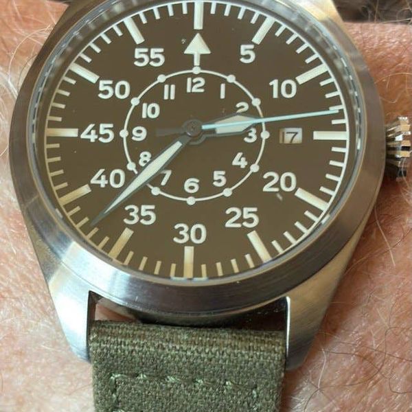 FS: Flieger Type B Pilot Watch Black Dial Sapphire Crystal Miyota 8215 ...