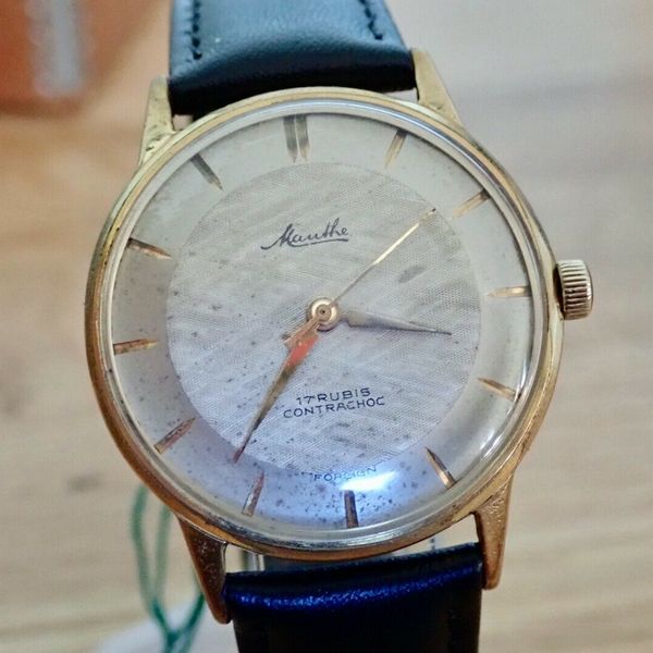 MENS vintage GERMAN HAND WINDING WATCH MAUTHE 17 J SERVICED CIRCA 1960 ...