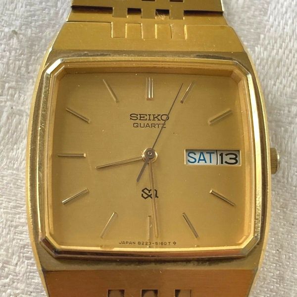 Vintage Seiko SQ Gold Tone Mens Day Date Quartz Watch 8223-5169 - As-Is | WatchCharts
