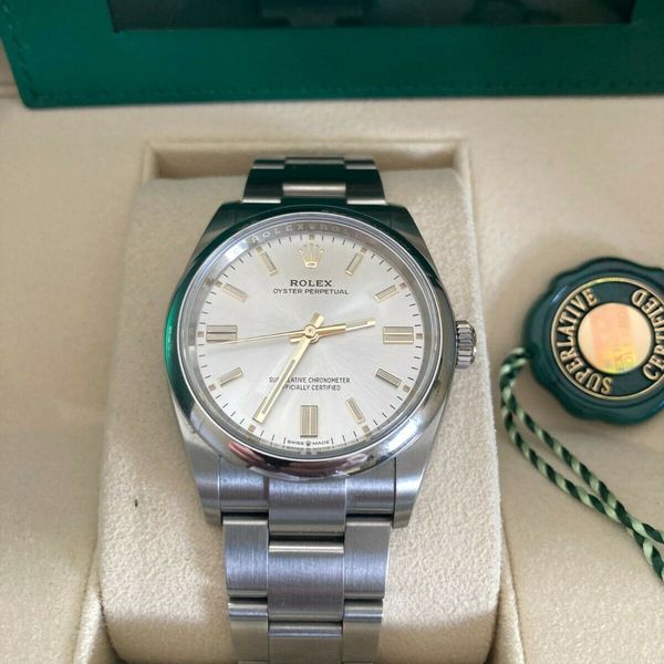 2021 Rolex Oyster Perpetual 36 Silver Dial 126000 - Full Set | WatchCharts
