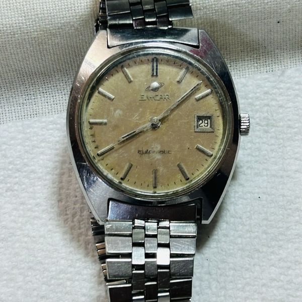 Vintage ENICAR Men's Automatic Watch 2165-39-77-25 J Date Display 1970s ...