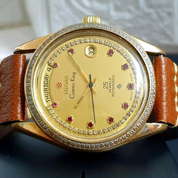 Titoni Cosmo King President Datejust GP 737-360 Automatic Mens Vtg ...