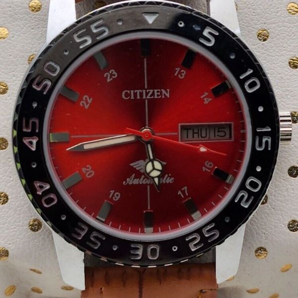 Vintage Citizen Refurbished Red Dial Automatic Watch Good Working ...