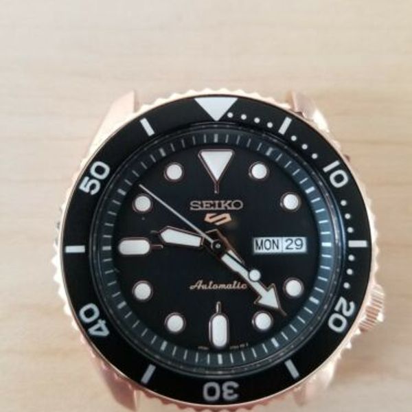 Men's Seiko 5 Sports Automatic Rose Gold Diver SRPD76K Wrist Watch LNIB ...