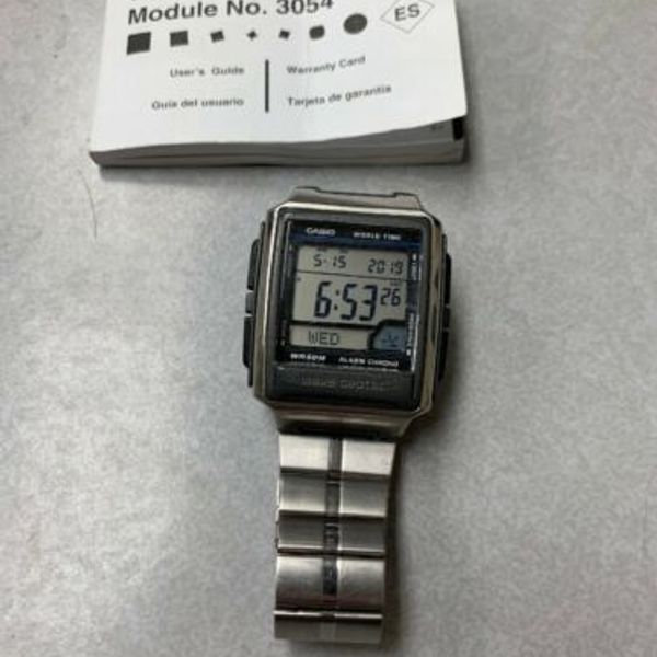 Vintage Rare MENS CASIO WV 59A WAVE CEPTOR METAL QUARTZ WATCH 3054 ...