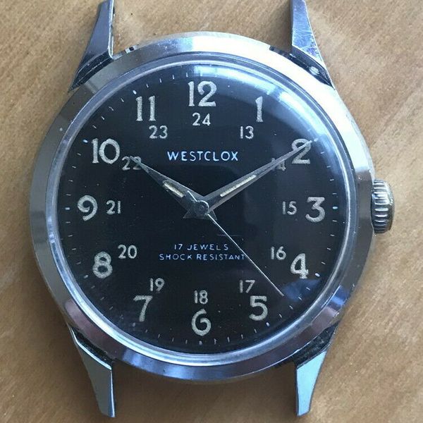 Vintage Westclox Military Style 24 Hour Dial Wristwatch | WatchCharts ...