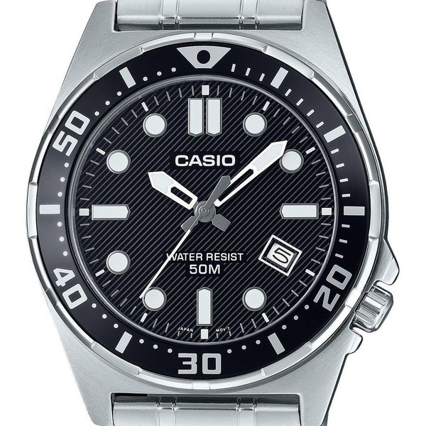Casio Standard Analog Stainless Steel Black Dial Quartz MTD-135D-1AV ...