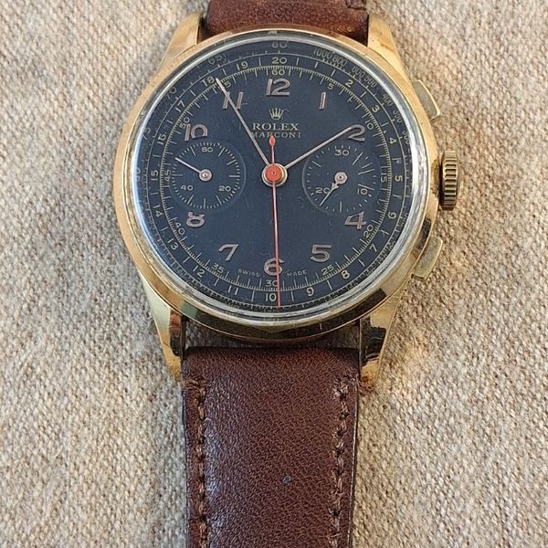 old VINTAGE MEN'S watch ROLEX MARCONI chronograph ,BIG 39 mm ...