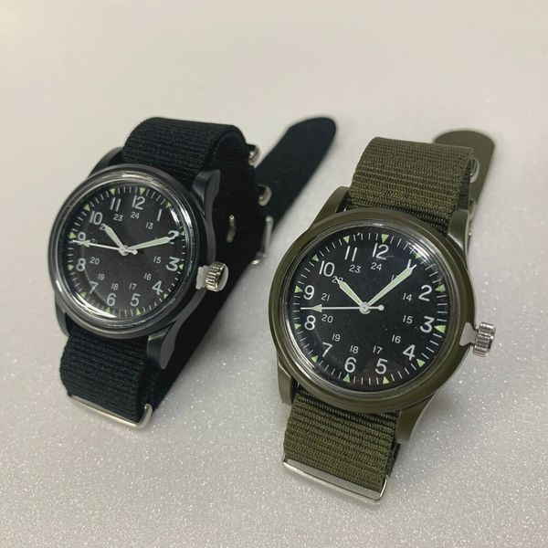 Daiso Japan Military Watch Seiko Movement Olive $ Black Set ...