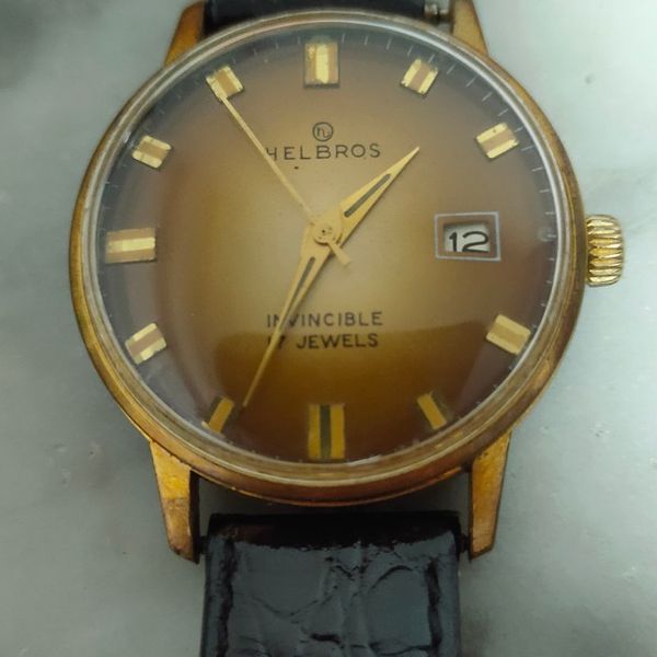HELBROS invincible date vintage watch with 17 Jewels | WatchCharts