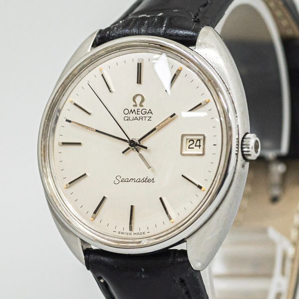 *NEAR MINT* Vintage OMEGA Seamaster Cal.1342 Quartz Silver Dial 36mm ...