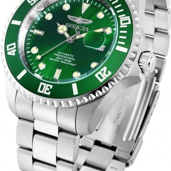 Invicta Pro Diver Men's Green Dial Green Bezel Automatic Stainless ...