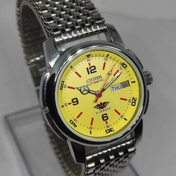 Yellow Color cal. 8200 Stainless steel Face men' Citizen Automatic ...