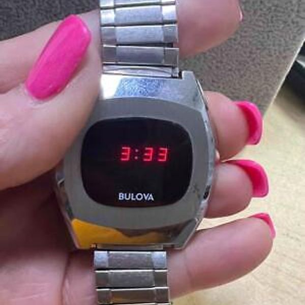 Vintage 1976's Bulova Computron Men's Watch N6 RED LED Stainless ...