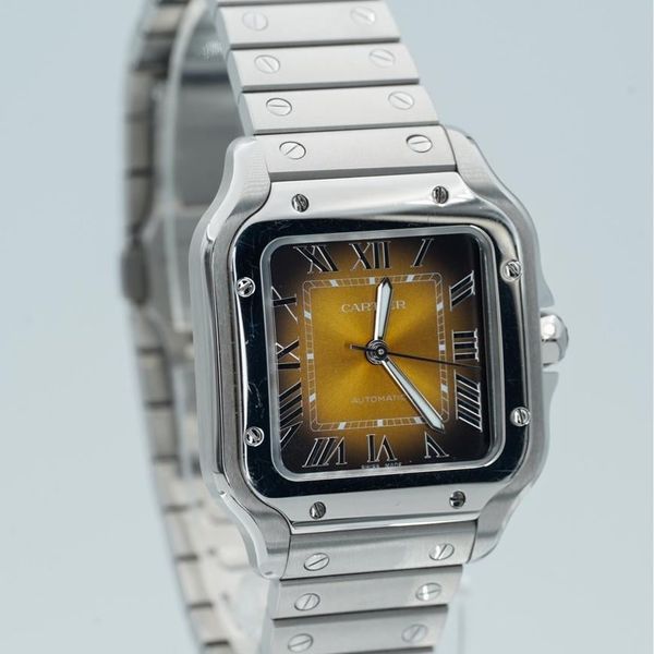 Cartier Santos de Cartier Medium Brown Dial Stainless Steel ...