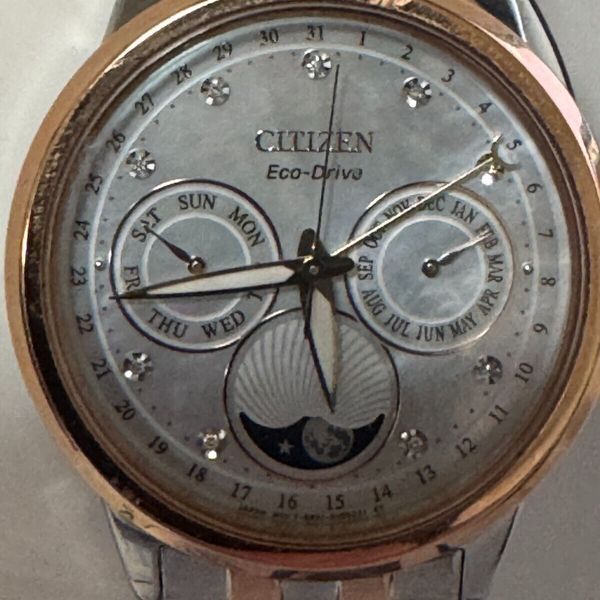 Citizen Eco-Drive Women's Calendrier Gold Moon Phase Date Watch 37MM ...