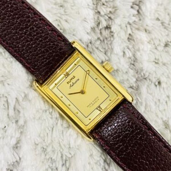 Vintage HMT Ashwini Tank Golden Dial Plated Handwinding 17Jewel Mens ...