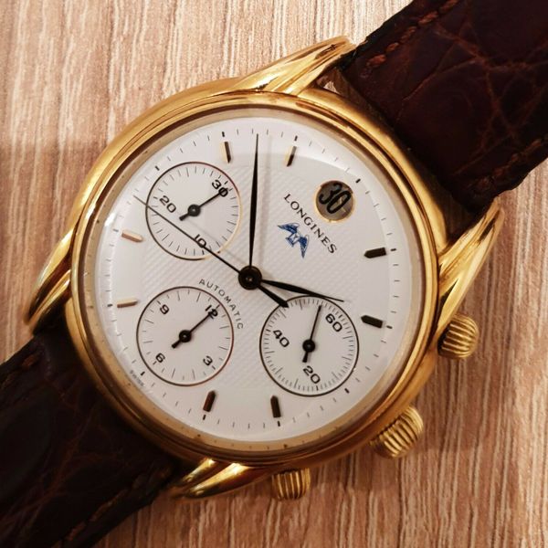 SWISS LONGINES AUTOMATIC CHRONOGRAPH L4.661.2 GOLD PLATED MENS WATCH ...