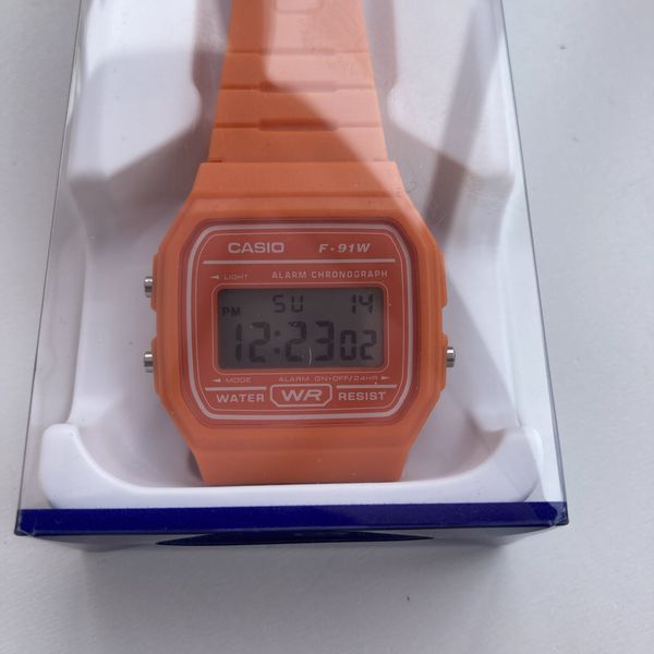 Casio F91W Digital Orange Watch Never Been Used | WatchCharts Marketplace