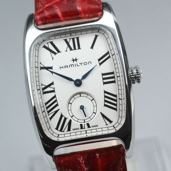 [Near MINT] Vintage Hamilton Boulton H134210 White Roman Dial Quartz ...