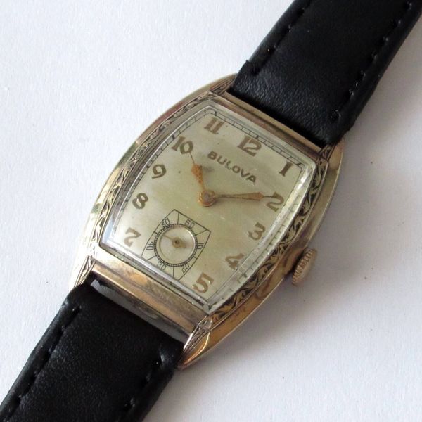 Vintage Bulova Men's Wristwatch 10BC 15 jewels 10K RGP bezel RUNS ...