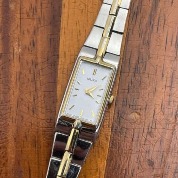 Vtg Seiko Women 2E20-7479 Two Tone Quartz Analog 13mm New Battery ...