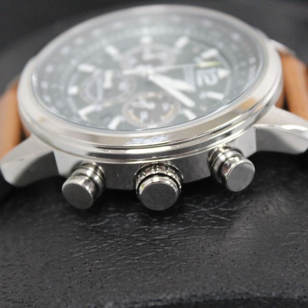 Citizen Watch Avion Chronograph Eco-Drive Leather Strap Men's CA4477 ...