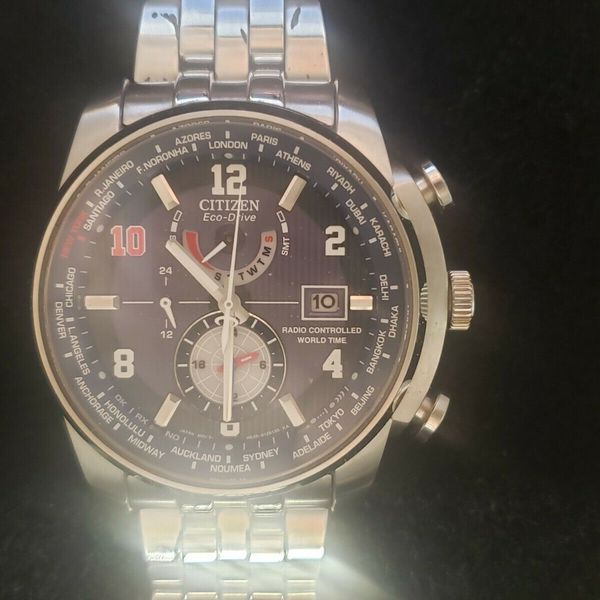 Citizen Men's AT9010-52M World Time A-T Eli Manning Limited Edition ...