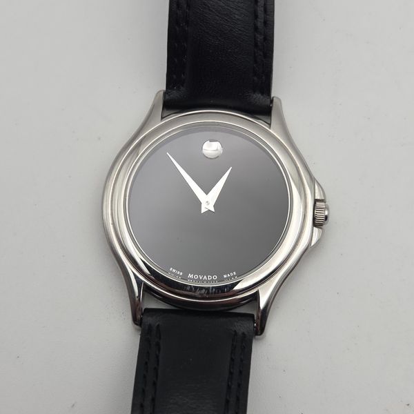 Movado Museum Silver Tone, Leather Unisex Watch, Pfizer Award 7.25 ...