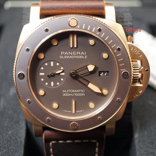 FSOT:NIB Panerai PAM 968 SUBMERSIBLE BRONZO 3 DAYS 47MM 2019 WARRANTY ...