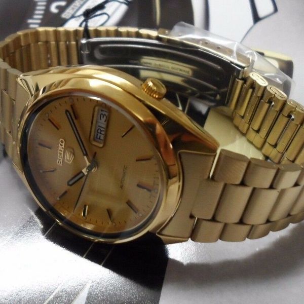 SEIKO 5 SNXL72 Gold Dial Stainless Steel SEIKO Automatic SNXL72-NEW ...