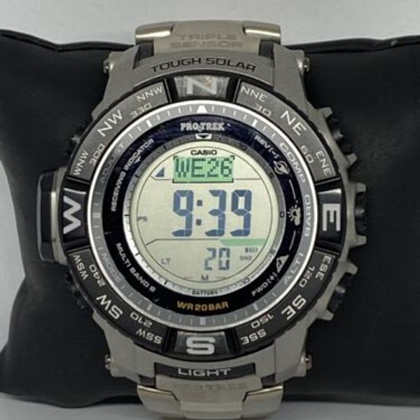 Casio Pro Trek PRW3500T-7CR Men's Titanium Band Digital Dial Sport ...