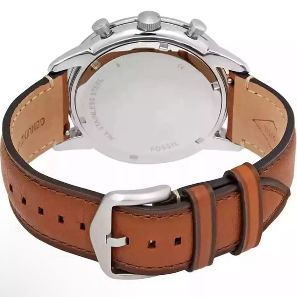 Men's Fossil Watch Townsmen Chronograph Blue Face Brown Leather Strap ...