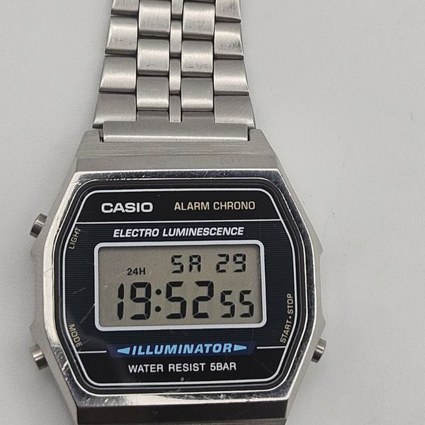 Casio W-99 1275 All Stainless Steel Digital Watch Vintage Rare 1997 ...